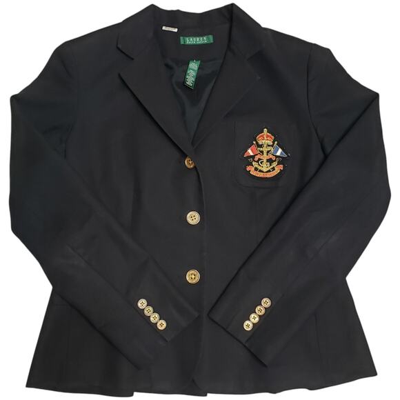 Ralph Lauren | Jackets & Coats | Ralph Lauren Womens Crown Logo Blazer ...